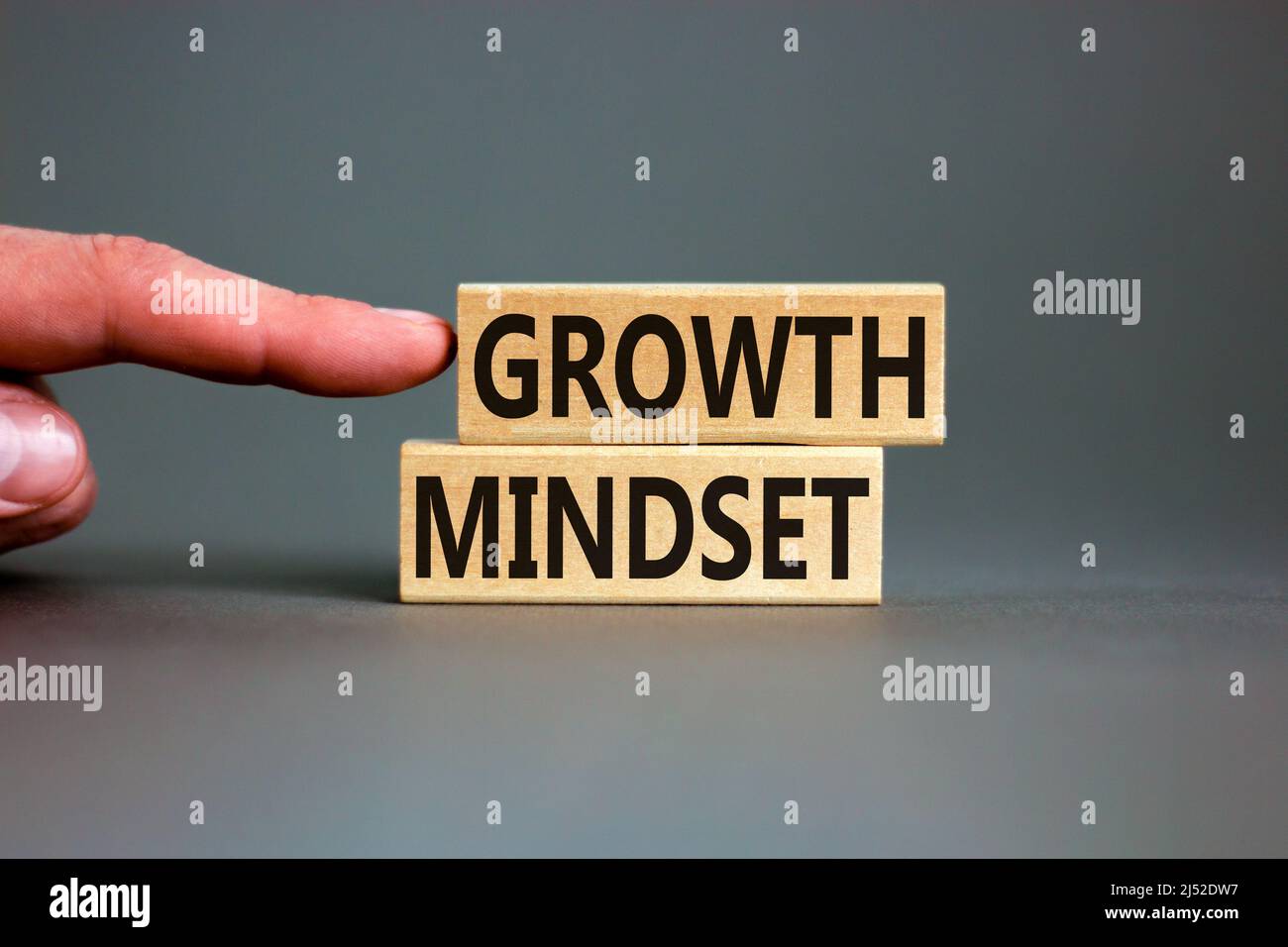 Growth mindset symbol. Wooden blocks with concept words Growth mindset ...