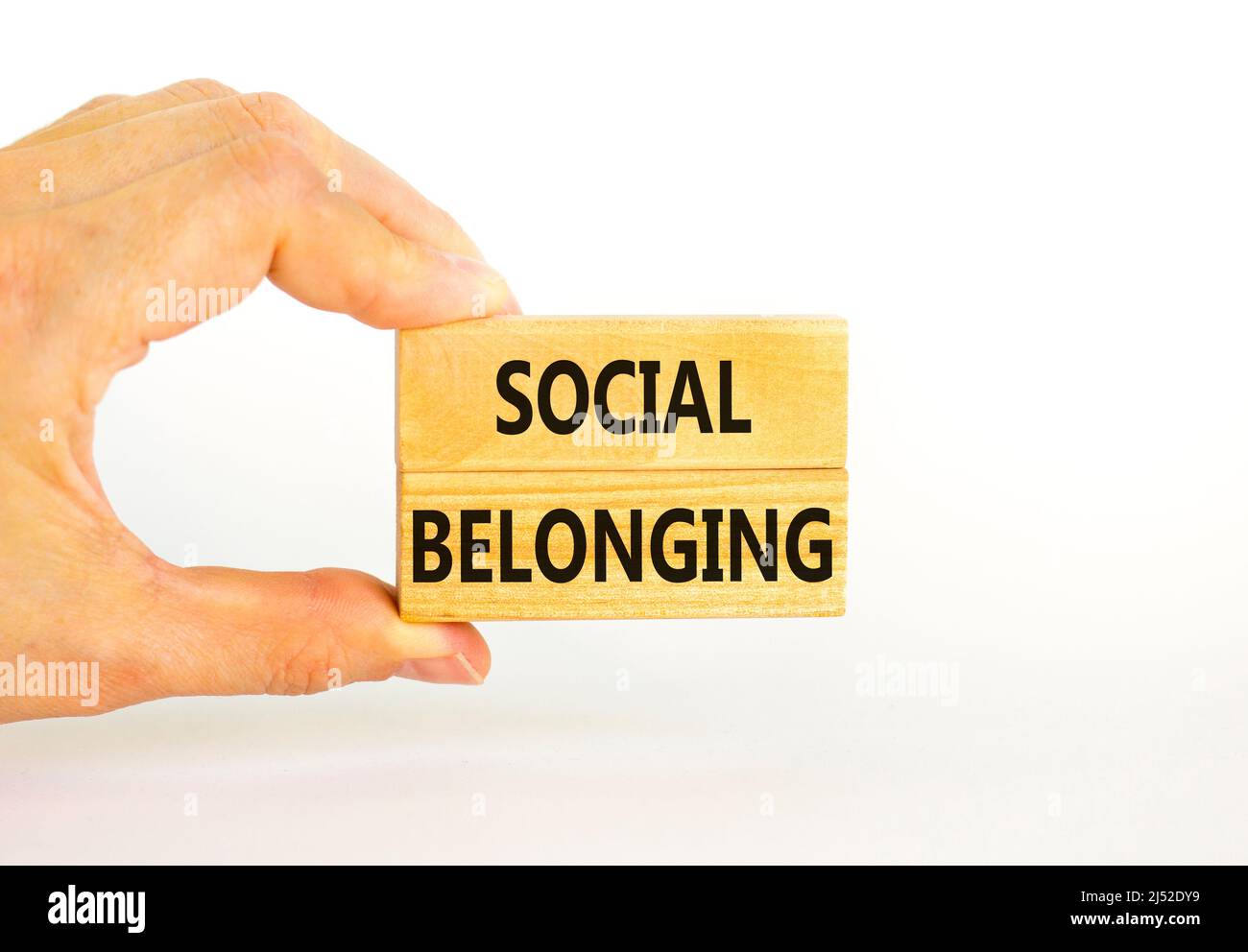 Social belonging symbol. Wooden blocks with concept words Social ...