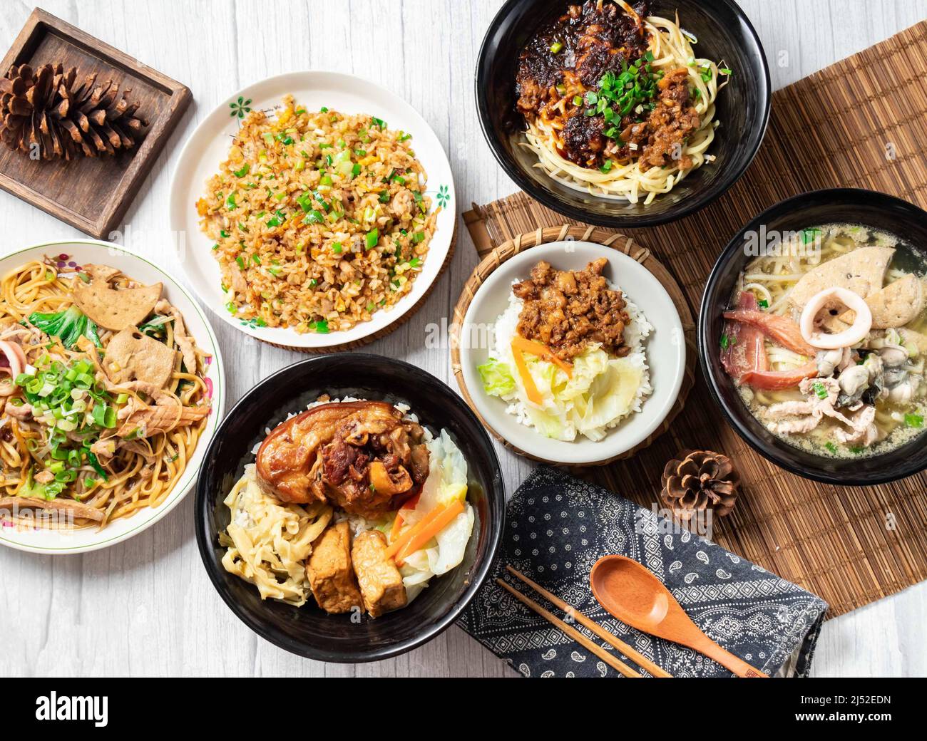 Assorted noodle soup, Pork Knuckle rice Bento, Chili Sauce Noodles ...