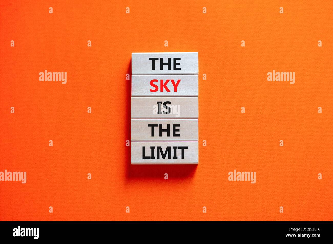 Sky is limit symbol. Concept words The sky is the limit on wooden ...