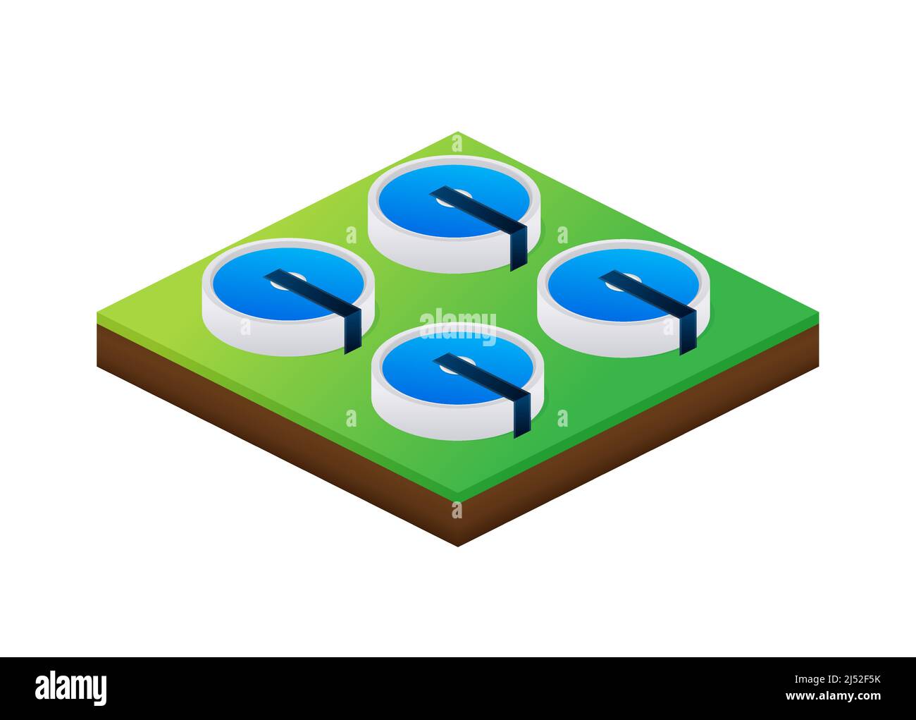 Wastewater treatment. Industrial area of desalination plant. Vector ...