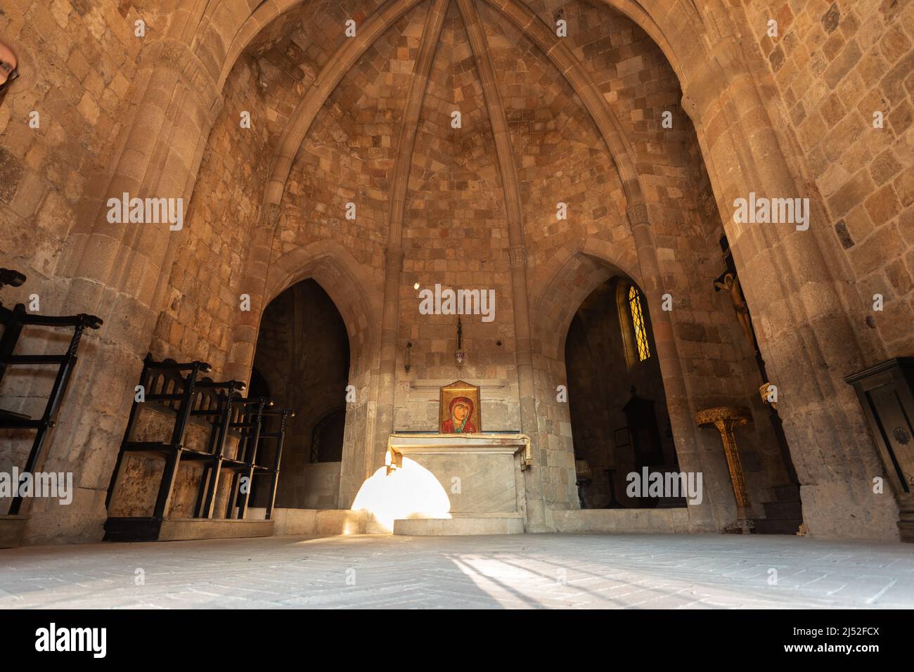 The territory of Filerimos Monastery on the island of Rhodes in Greece ...