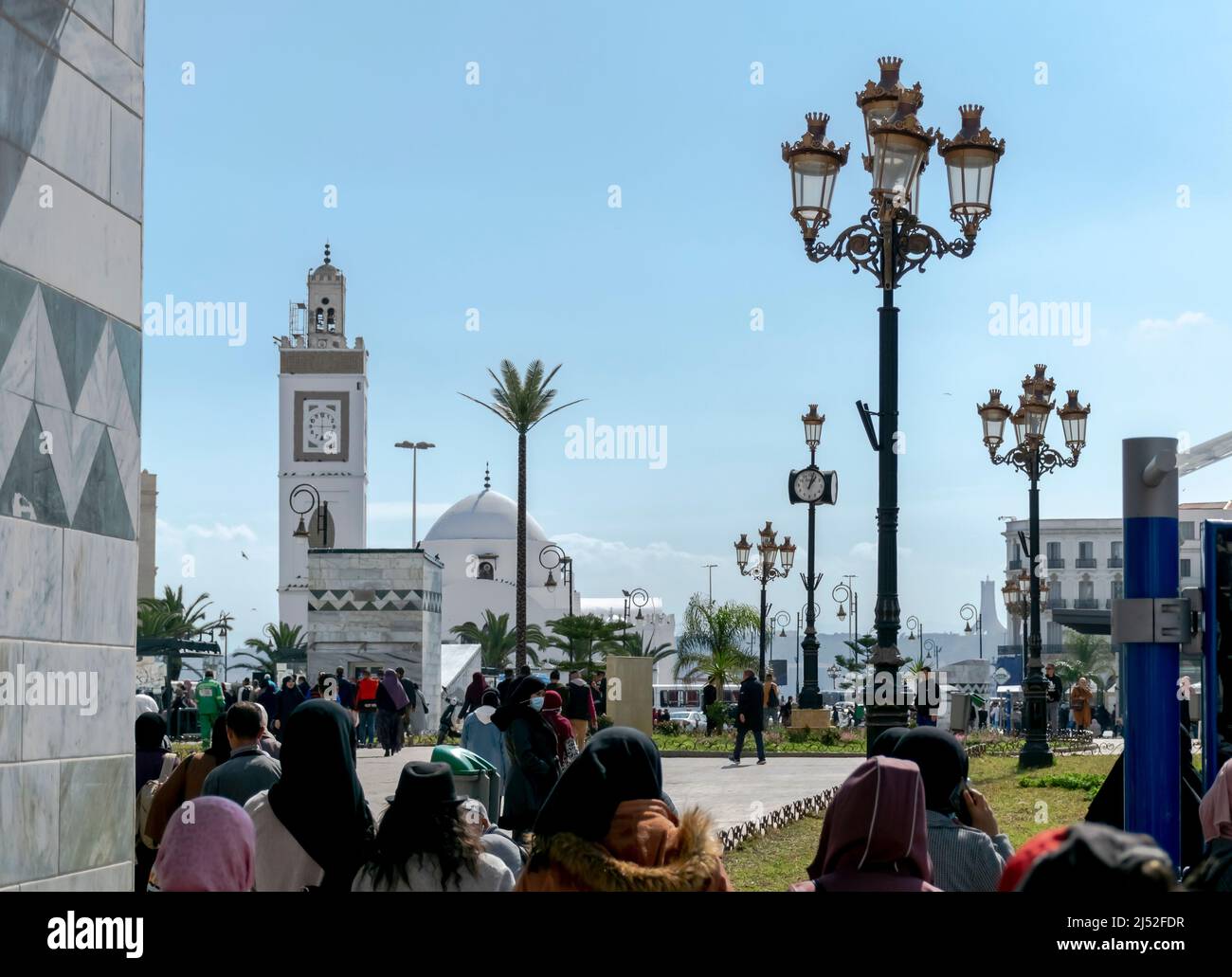 Casbah Martyr's square with the Great Mosque of Algiers or Djamaa El ...
