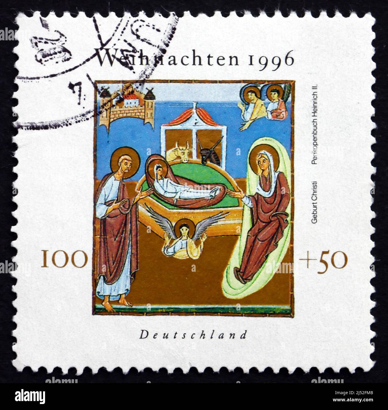 GERMANY - CIRCA 1996: a stamp printed in the Germany shows Nativity ...