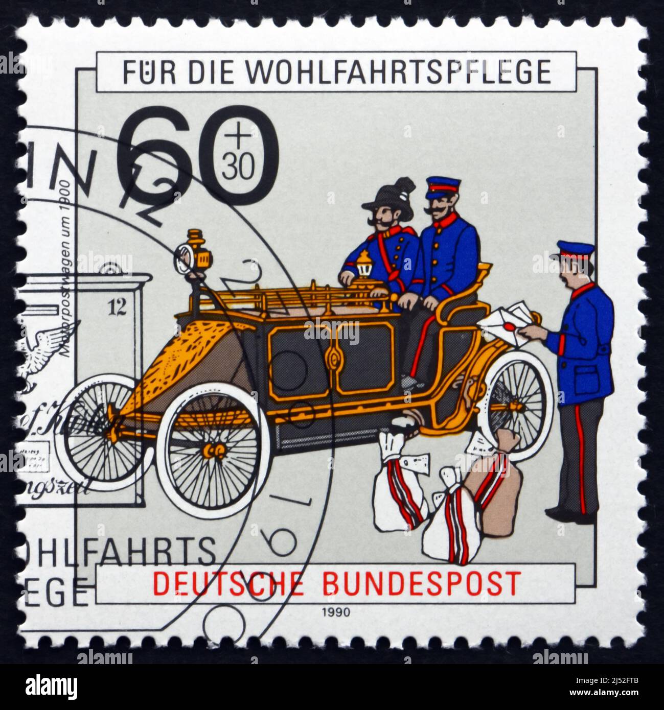 GERMANY - CIRCA 1990: a stamp printed in the Germany shows Postal ...