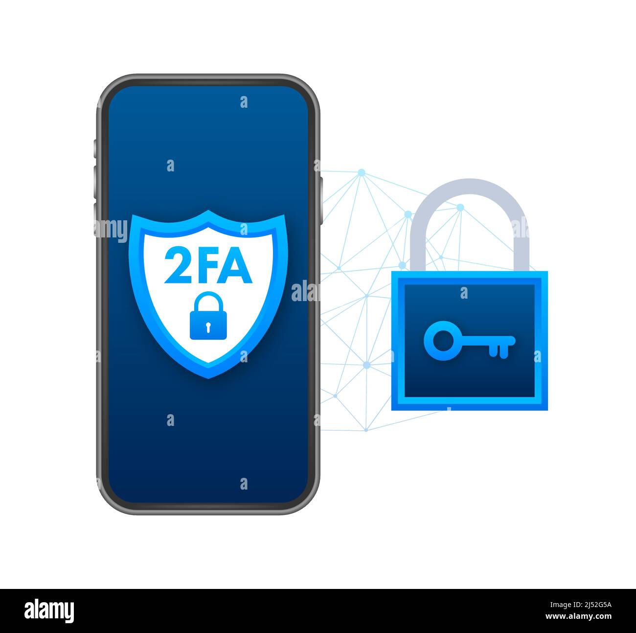 Two step authentication 2fa, flat cartoon smartphone and computer ...