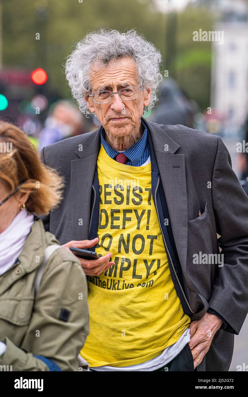 LONDON, UK. 19 April, 2022 . Piers Corbyn seen outside Parliament ahead ...