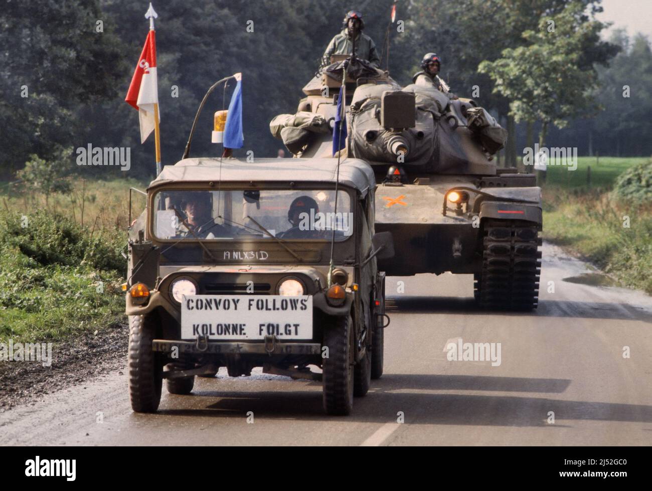 US Army, military column of M 60 tanks during NATO exercises in Germany ...