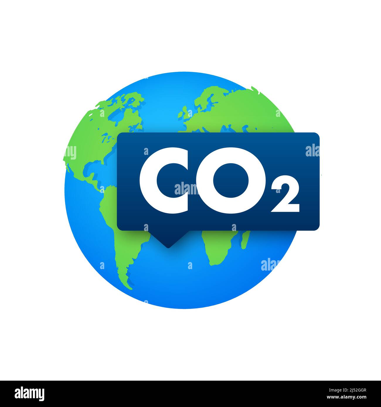 CO2 logo in flat style isolated on empty background. Flat icon on white ...