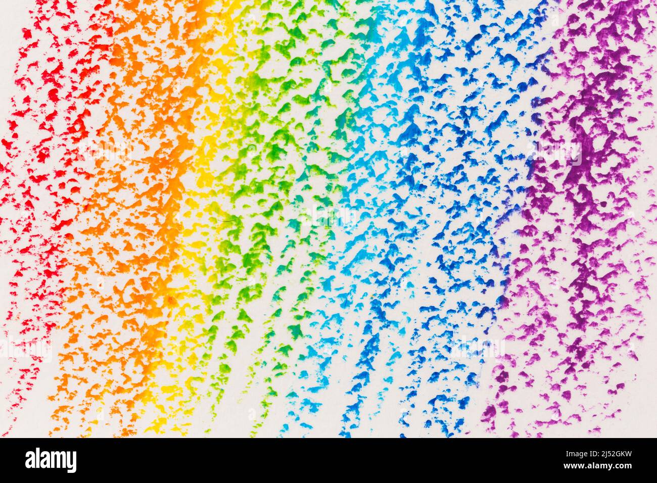 Wax crayon hand drawing rainbow background Stock Photo - Alamy
