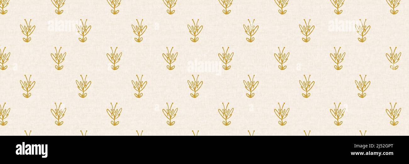 Gender neutral floral flower seamless raster border. Simple whimsical 2 ...