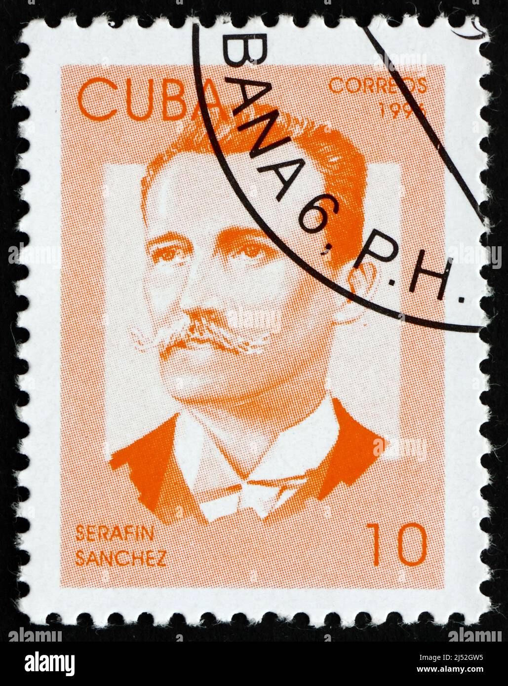 CUBA - CIRCA 1996: a stamp printed in the Cuba shows Serafin Sanchez ...