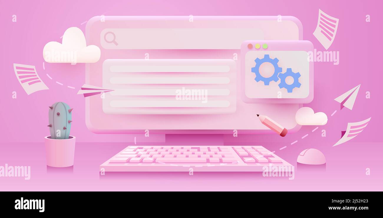 Web Development Coding And Programming Banner Computer Code On Laptop Vector Illustration