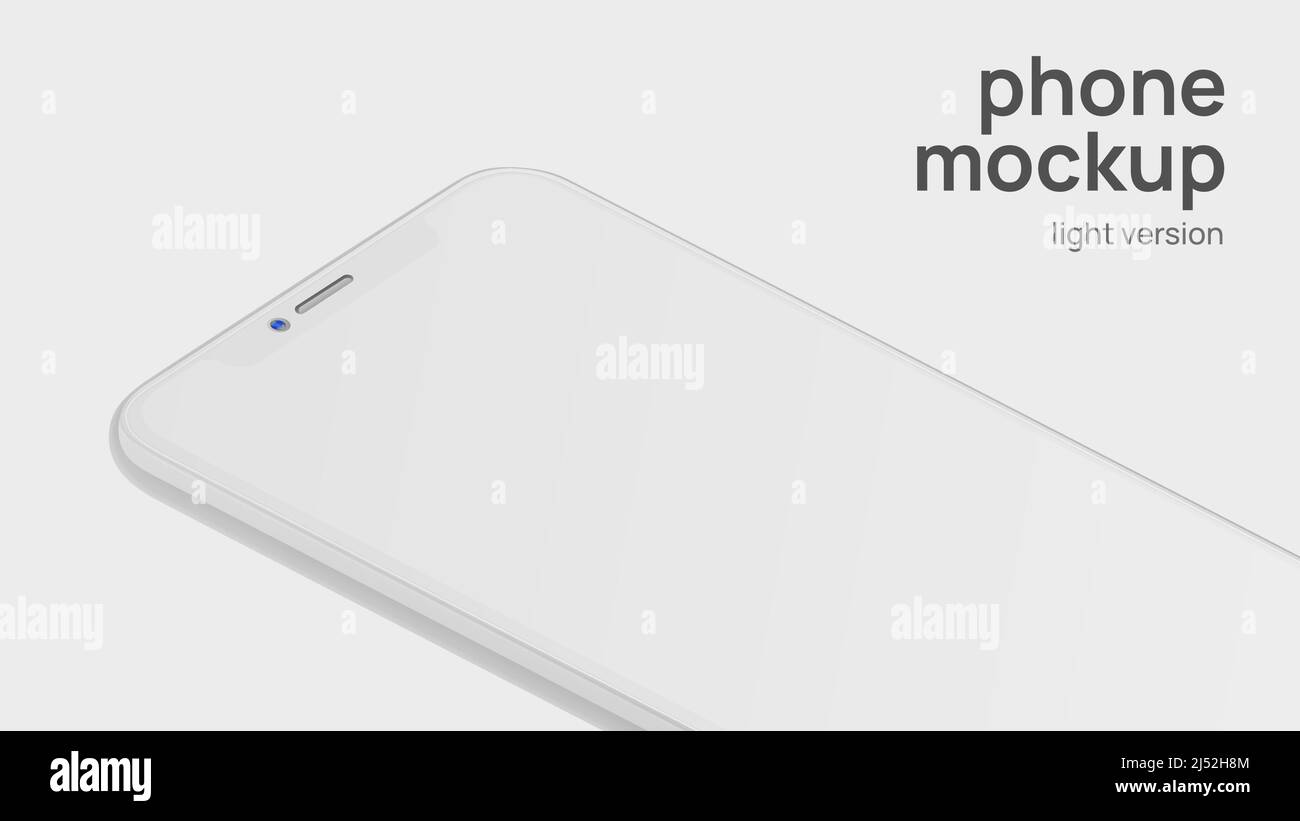 Total White Advertisement Banner with Editable Smartphone Screen. Light ...