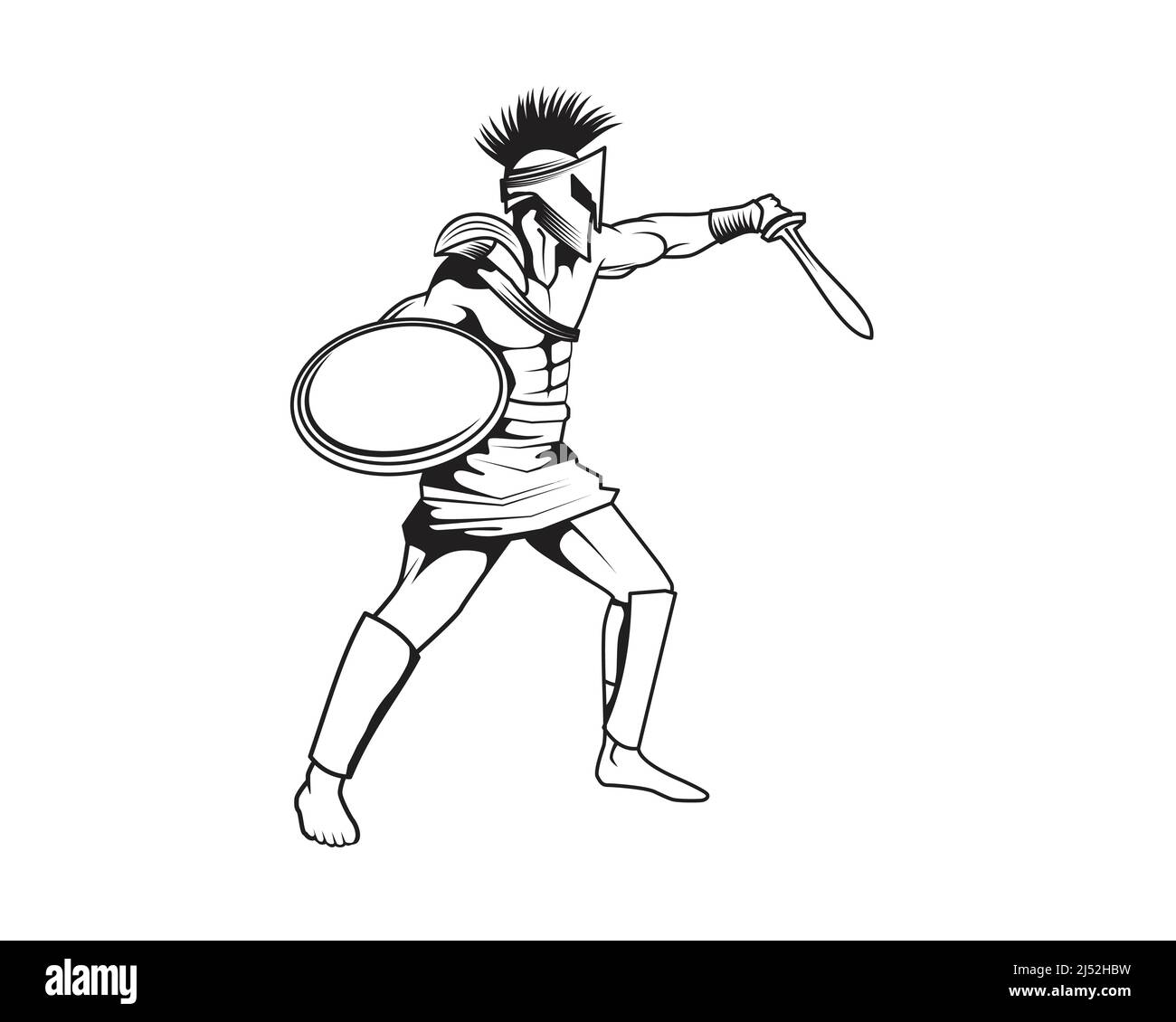 Gladiator Illustration with Silhouette Style Vector Stock Vector Image ...
