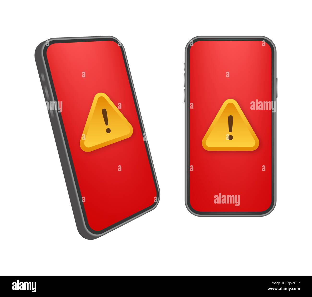 Alert message mobile notification. Danger error alerts, smartphone ...