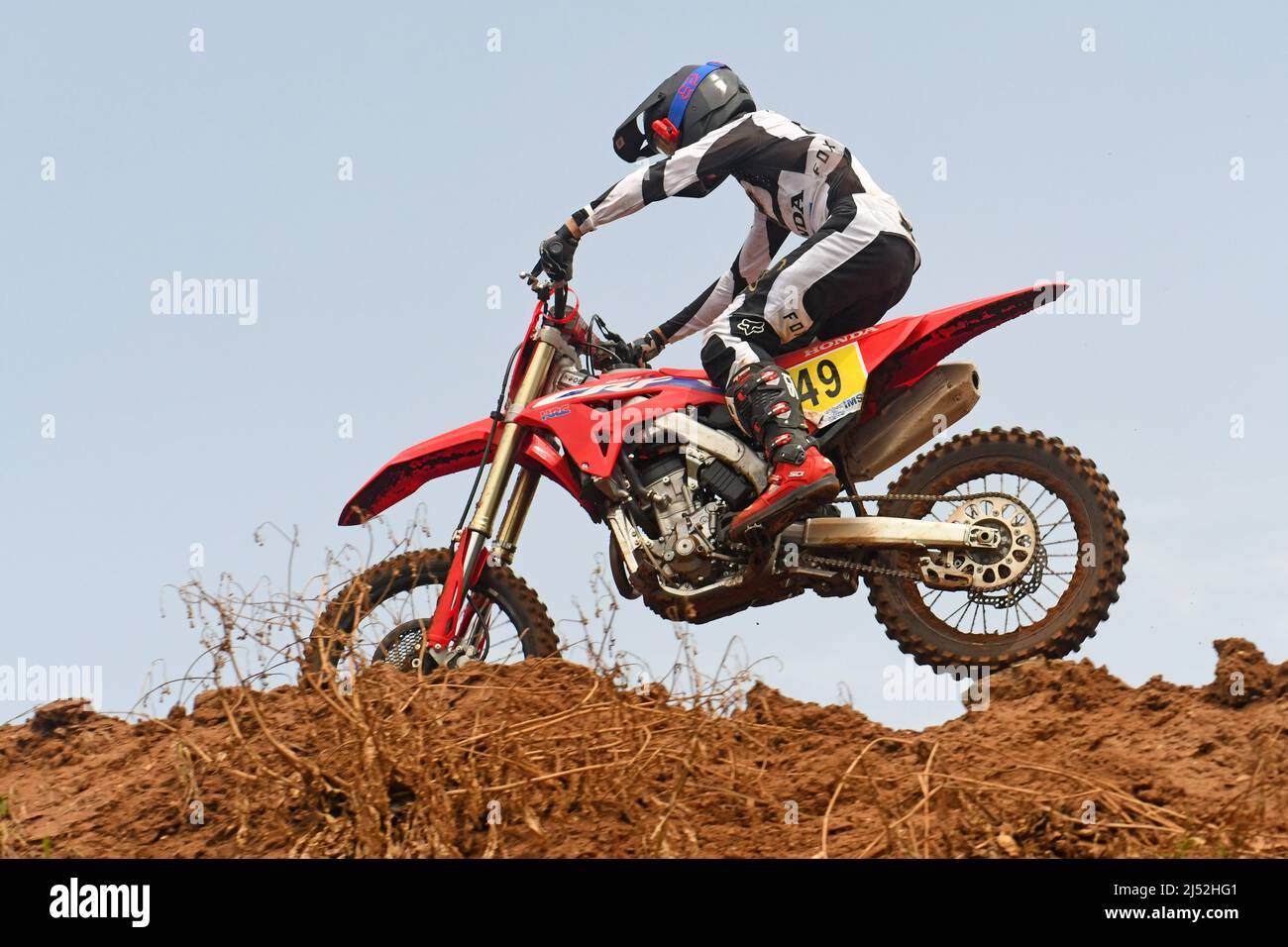 Motorcycle race - Jump, extreme sport Stock Photo - Alamy