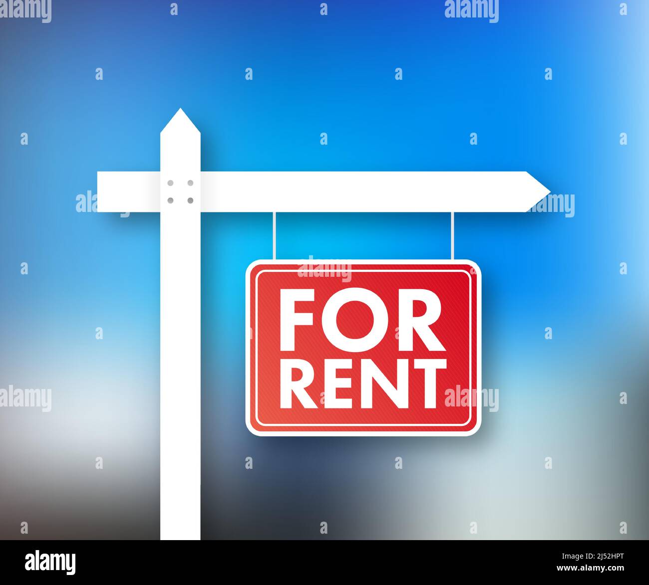 For rent sign. Real estate, advertising, house rent, property concept ...