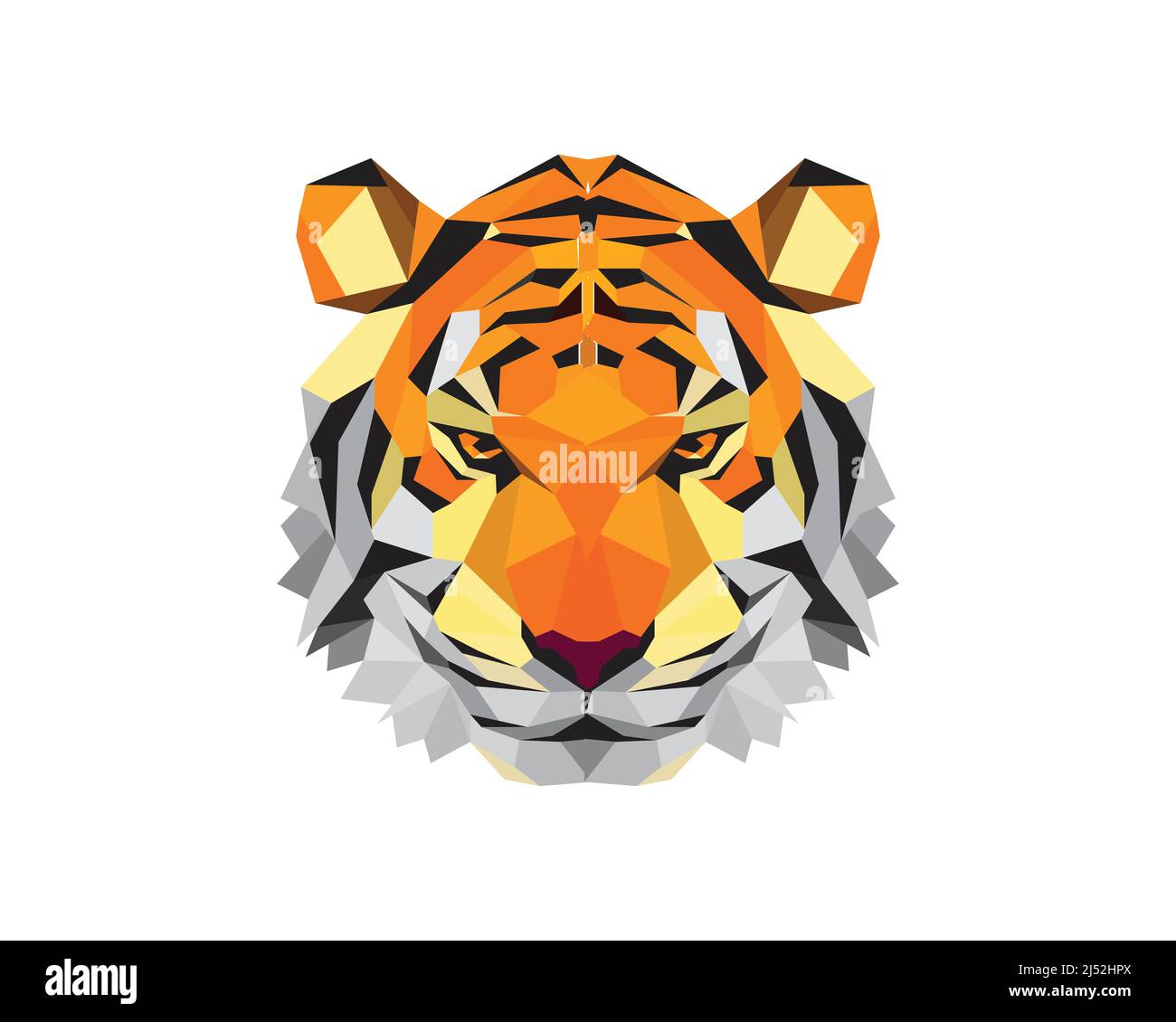 Intimidating Tiger Head Polygonal Illustration Vector Stock Vector ...