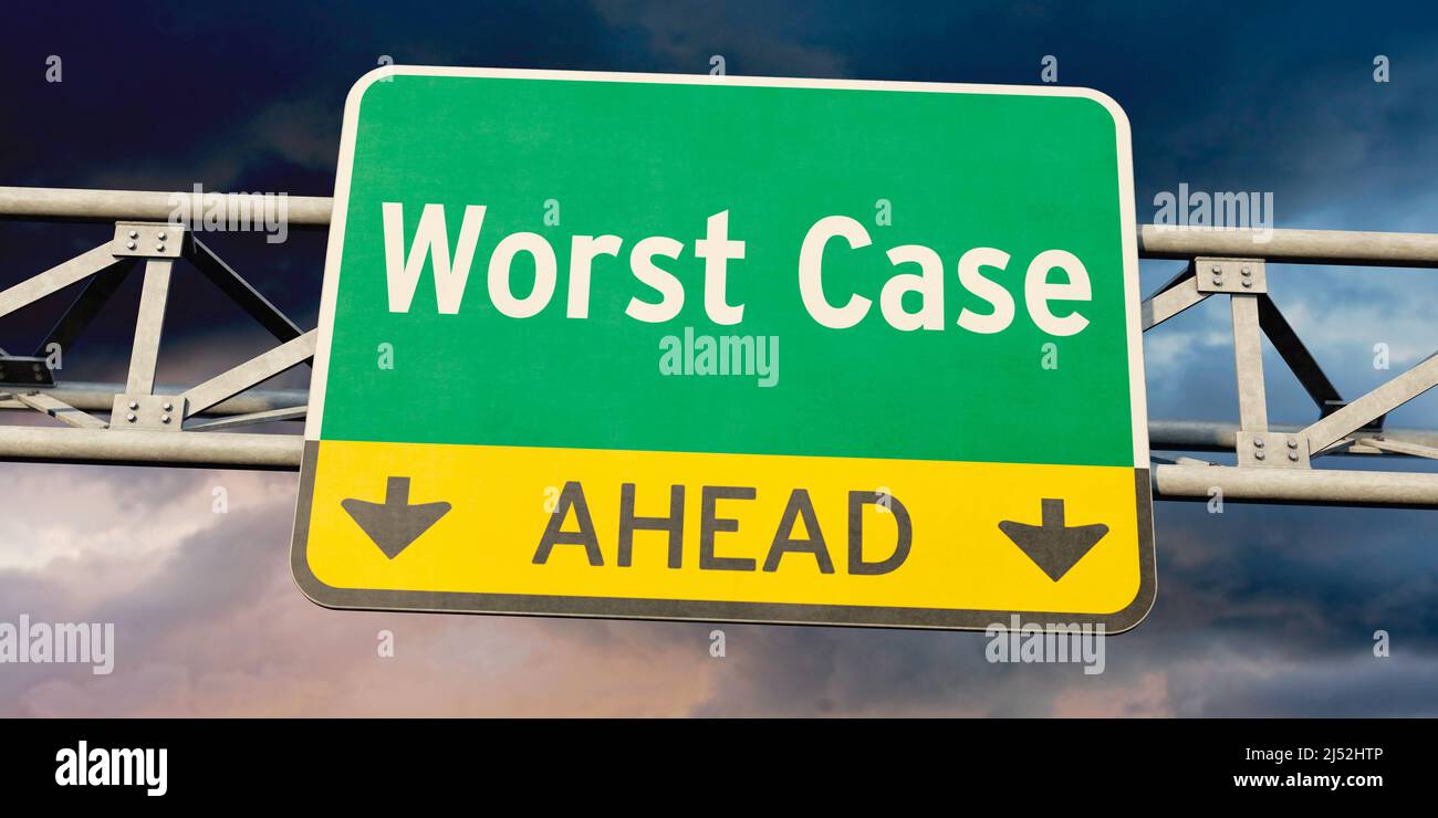 Signpost: "Worst Case ahead Stock Photo - Alamy