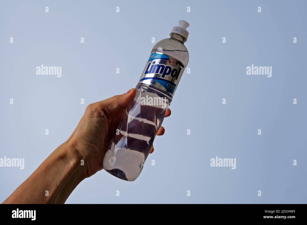 RIO DE JANEIRO, BRAZIL - APRIL 17, 2021: Dishwashing detergent bottle ...