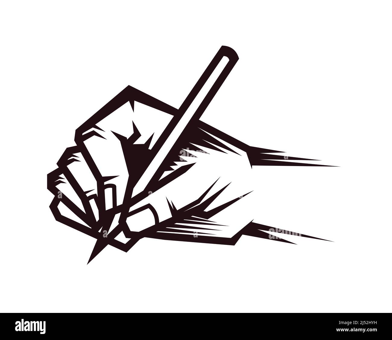 Writing Gesture Illustration with Silhouette Style Vector Stock Vector ...