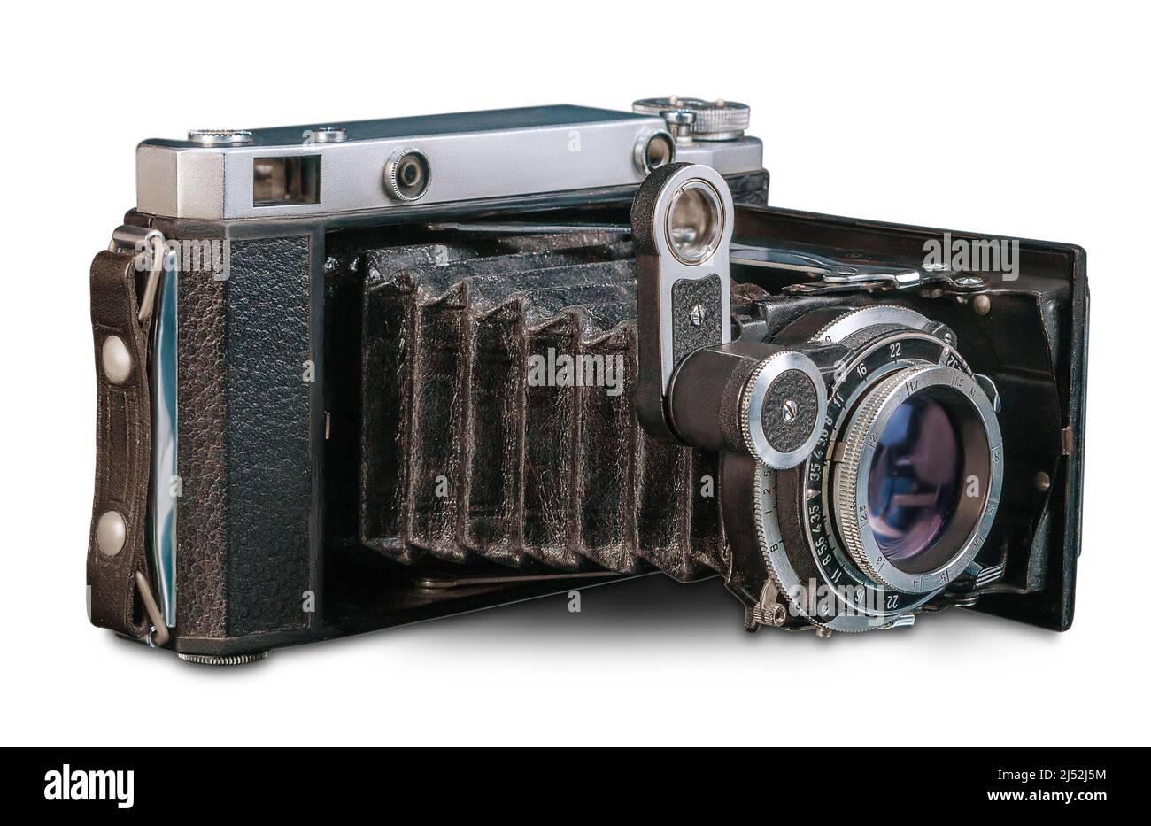 vintage folded analog camera isolated on white background Stock Photo ...