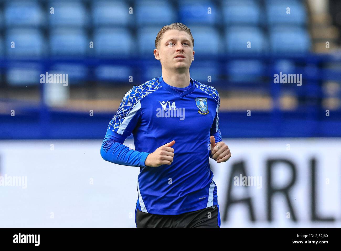 George Byers #14 of Sheffield Wednesday during the pre-game warmup ...