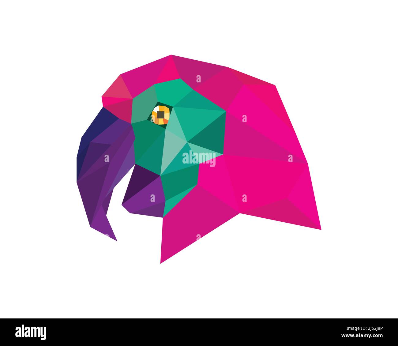 Side View Parrot Head Polygonal Illustration Vector Stock Vector Image ...