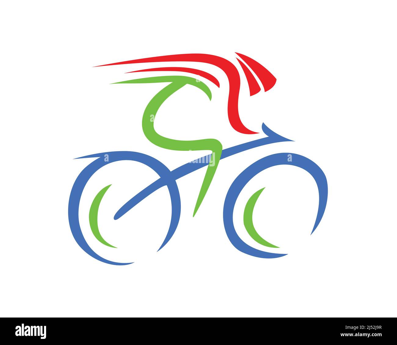 Simple a Man Cycyling Symbol with Silhouette Style Stock Vector Image ...