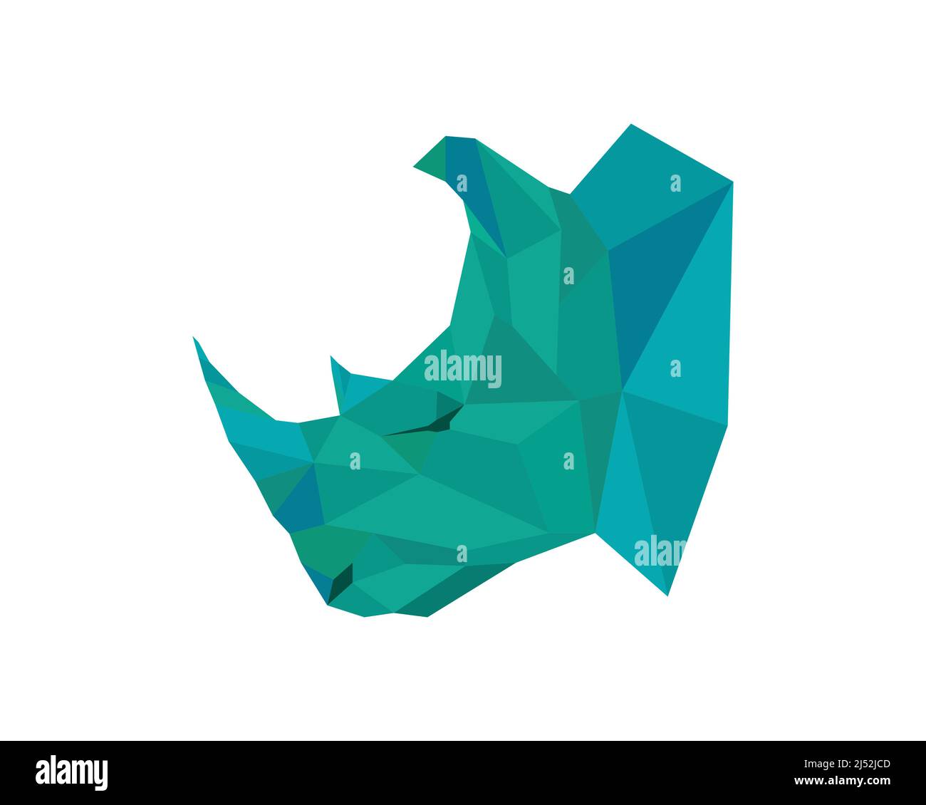 Side View Rhinoceros Head Polygonal Illustration Vector Stock Vector ...