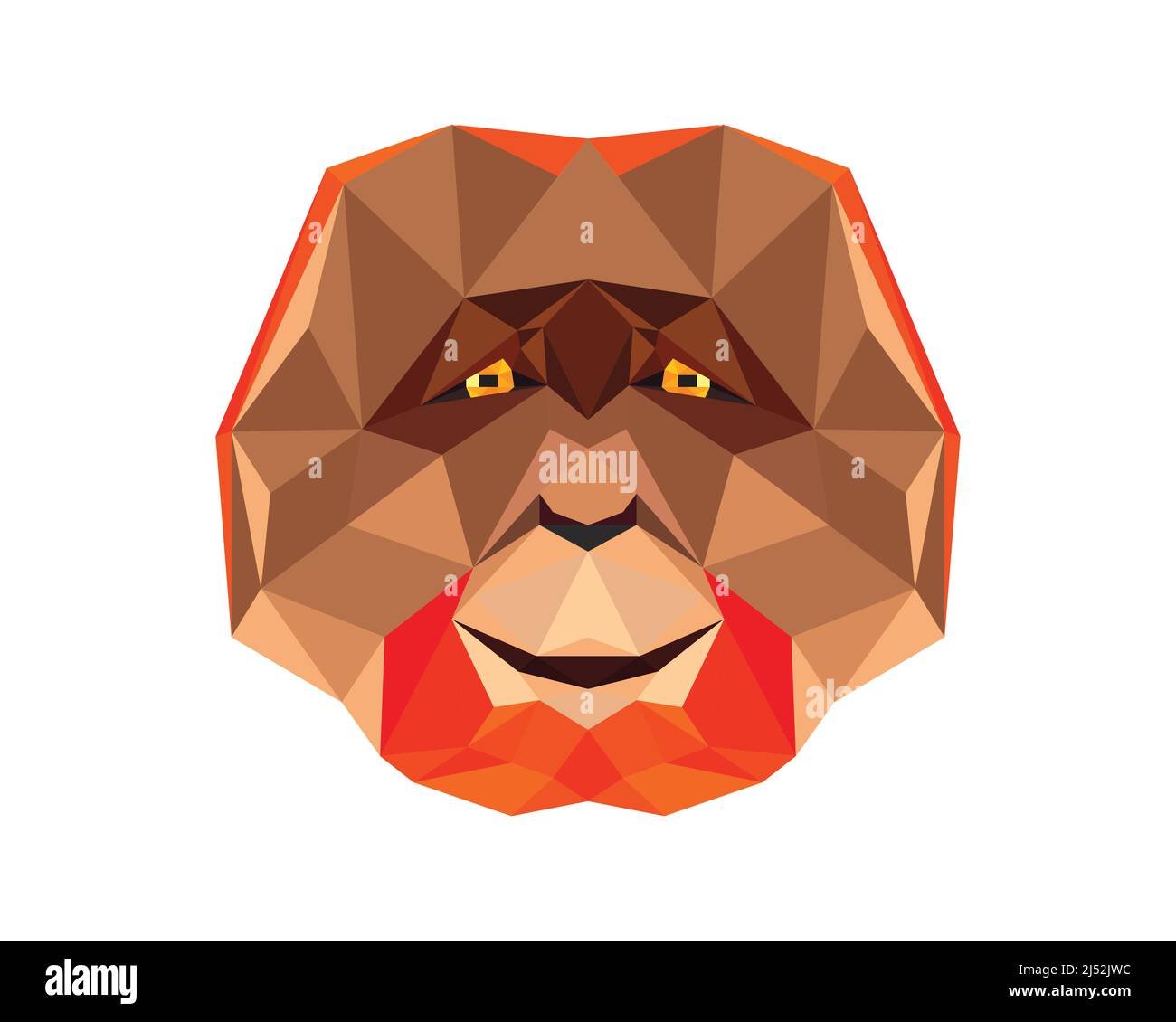 Smiling Orang Utan Head Polygonal Illustration Vector Stock Vector ...