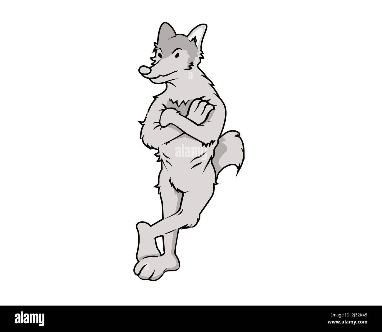 Wolf Mascot with Crossed Arms Gesture Illustration Vector Stock Vector ...