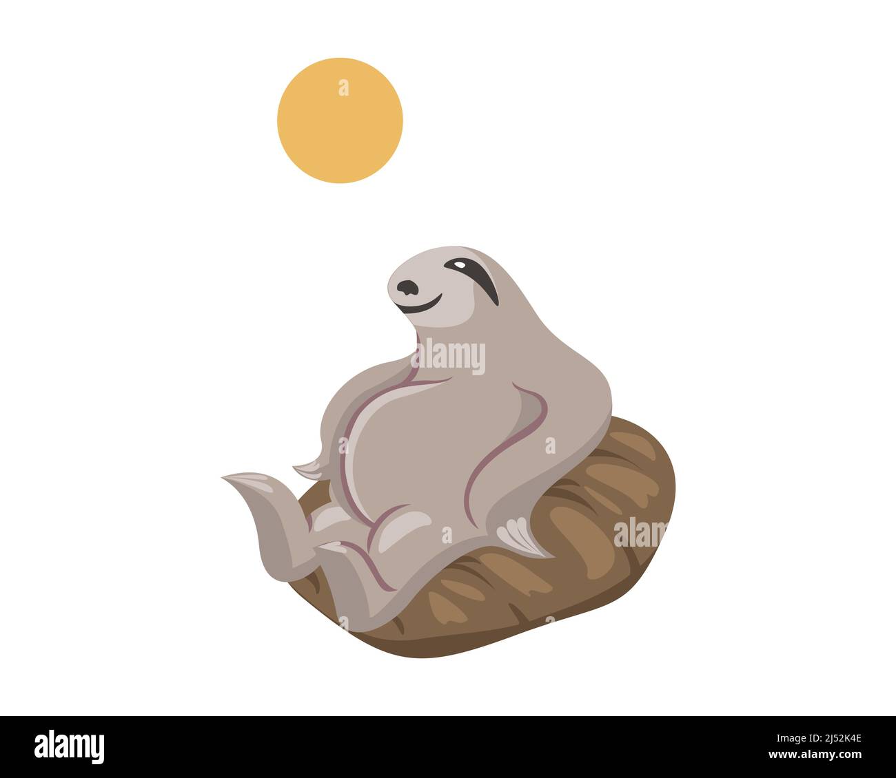 Smiling and Happy Sloth Illustration Vector Stock Vector Image & Art ...