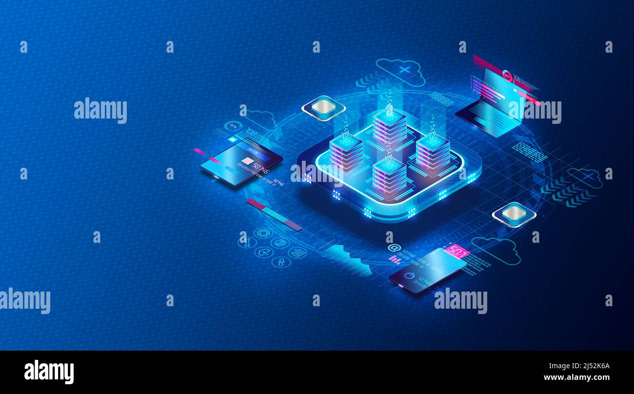 Server Virtualization Concept - Central Server Divided into Unique and ... Server Virtualization Concept - Central Server Divided into Unique and ...