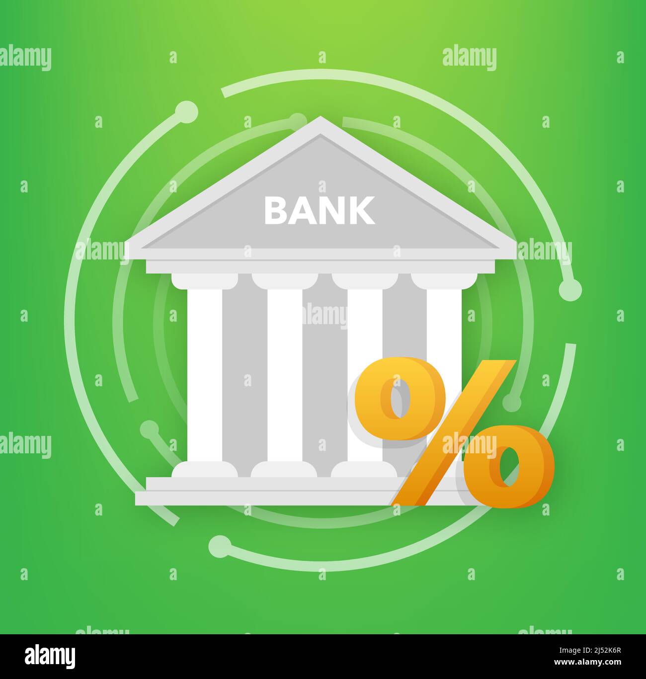 Bank deposit and percent sign. Online banking. Business financial ...