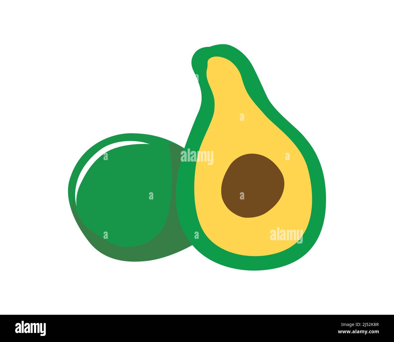 Simple Sliced Avocado Illustration Vector Stock Vector Image & Art - Alamy