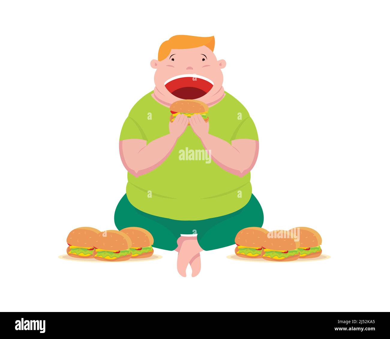 Obese overweight fat young Stock Vector Images - Alamy