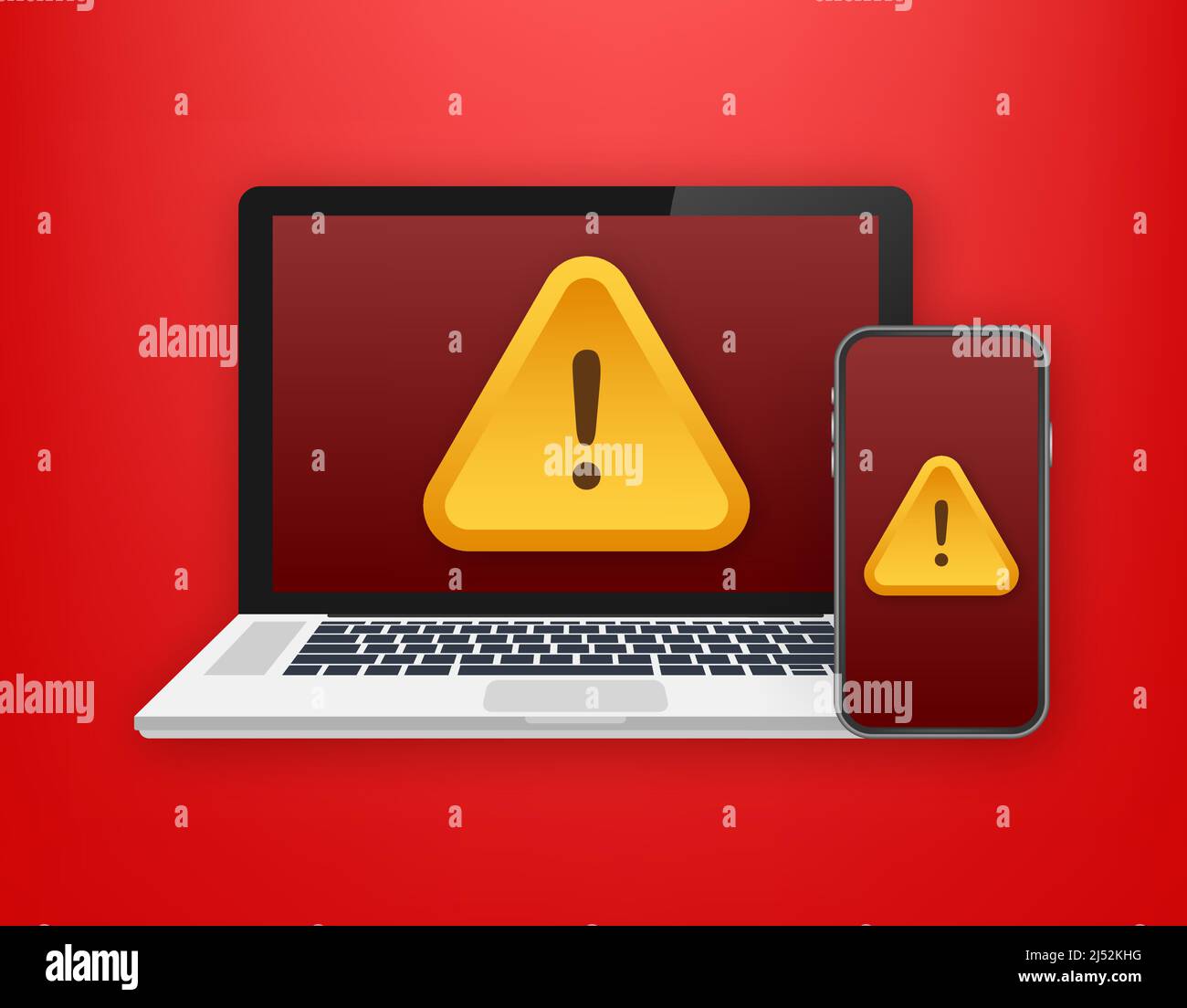 Alert message mobile and laptop notification. Danger error alerts ...