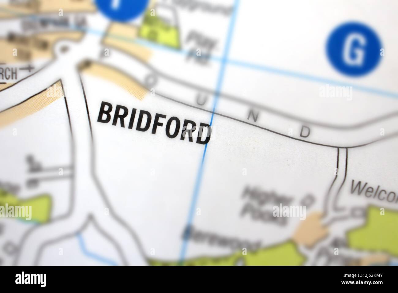 Bridford village - Devon, United Kingdom colour atlas map town plan and ...