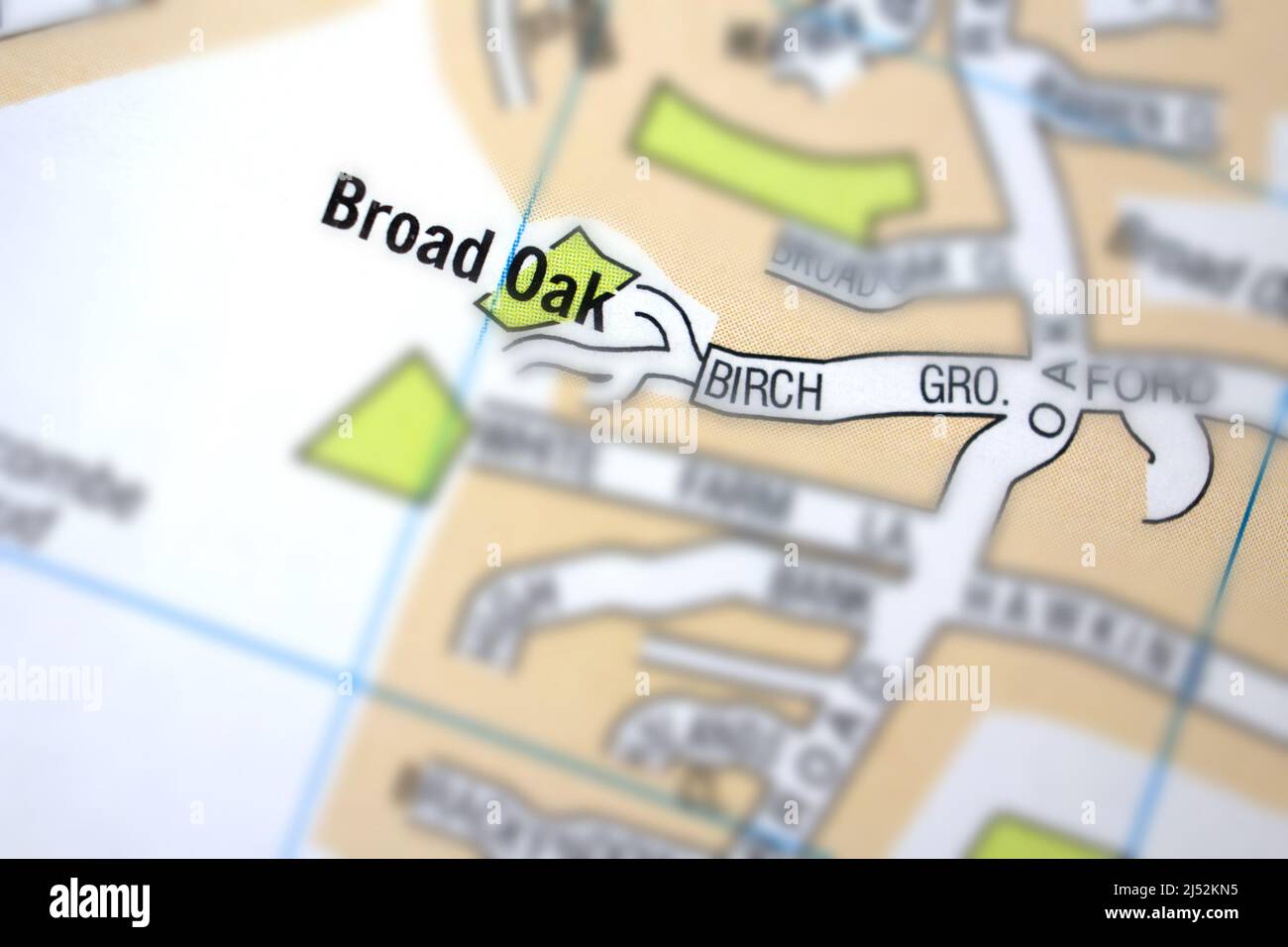 Broad Oak village - Devon, United Kingdom colour atlas map and town ...