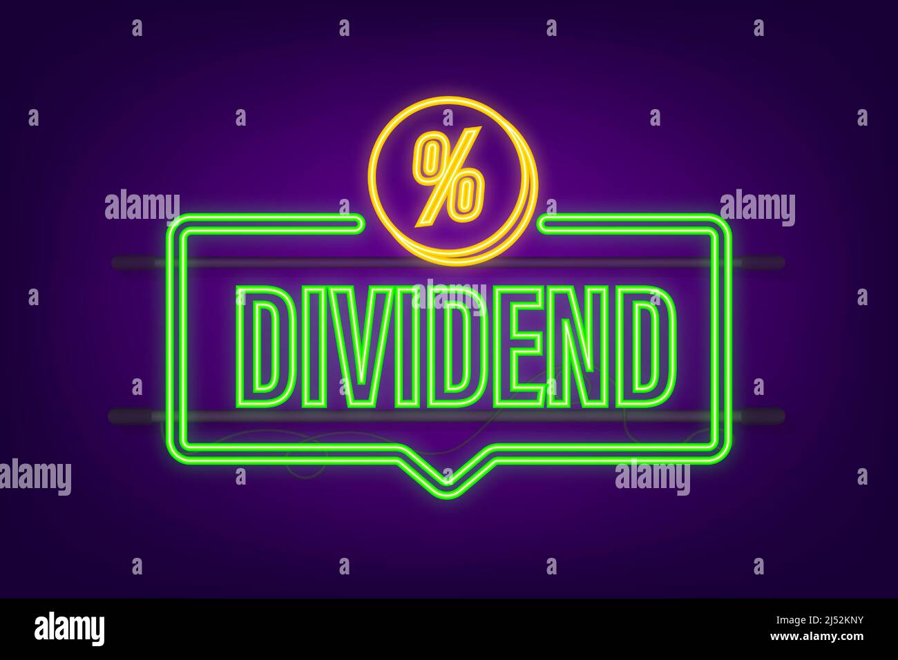 Dividend stocks neon icon. Business financial investment. Public ...