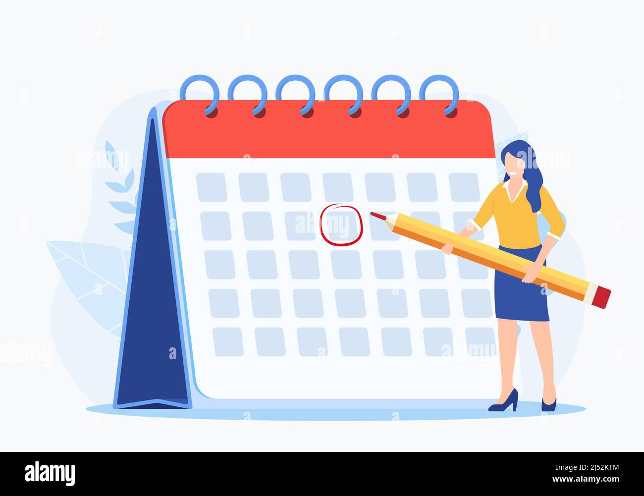 Female Circle Date on Huge Calendar Stock Vector Image & Art - Alamy