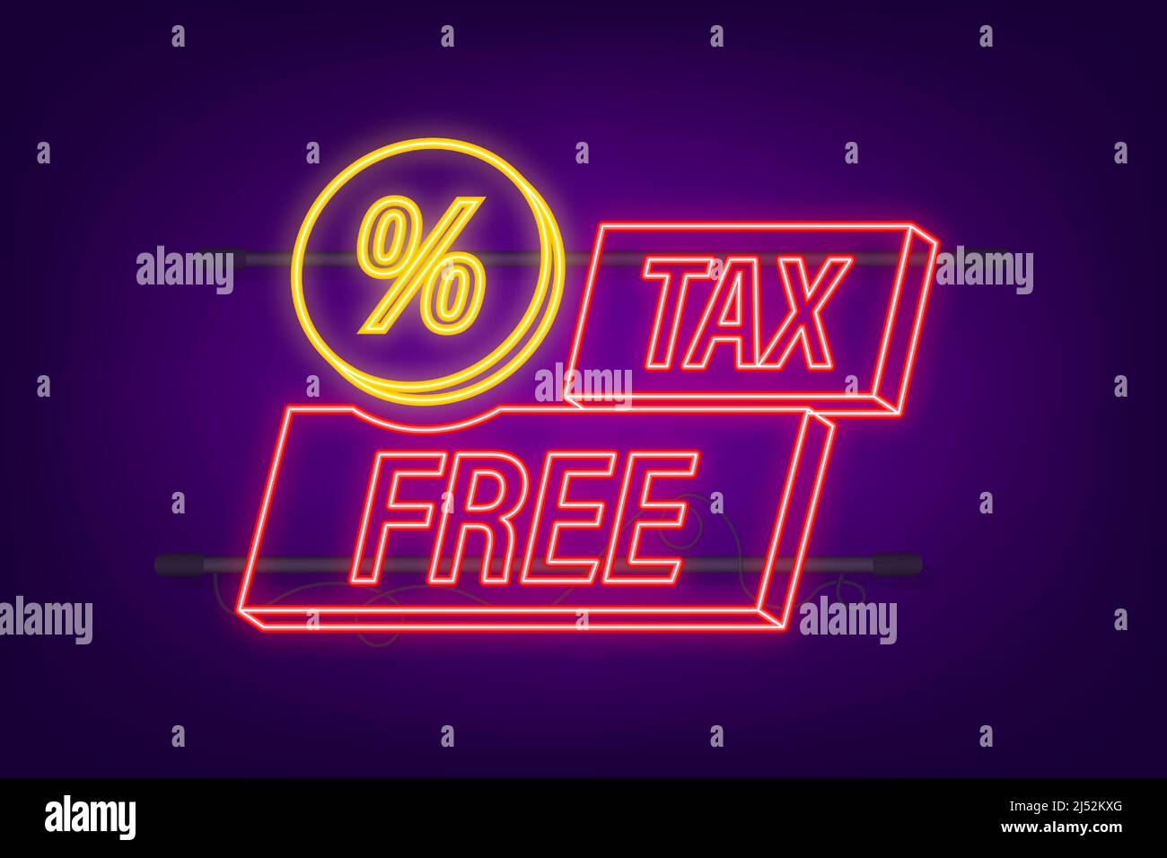 Modern red tax free neon sign. Vector stock illustration Stock Vector ...