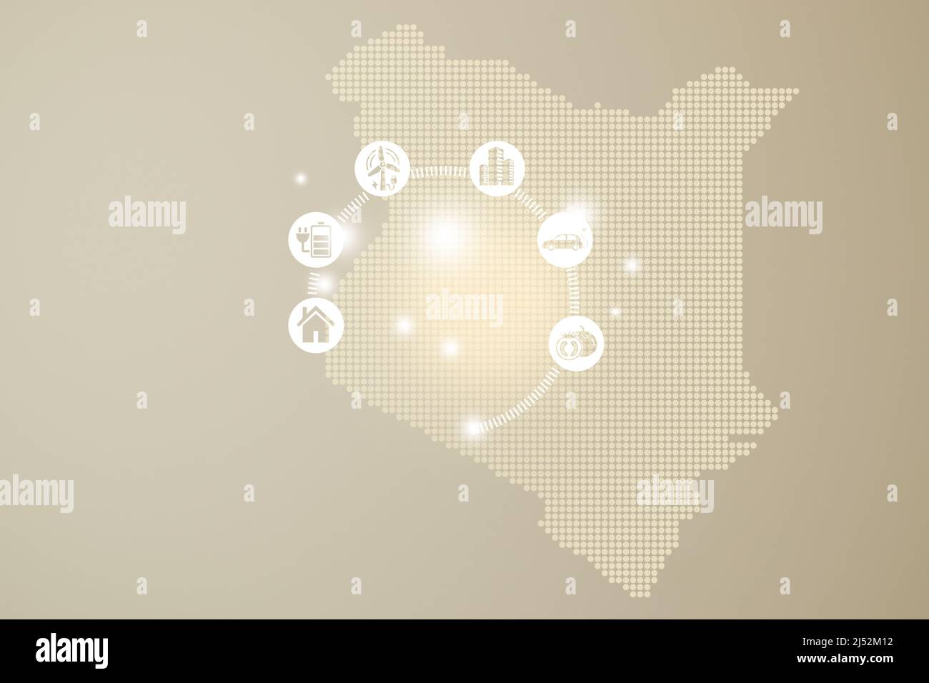 Energy innovation with future industry of power generation icons ...