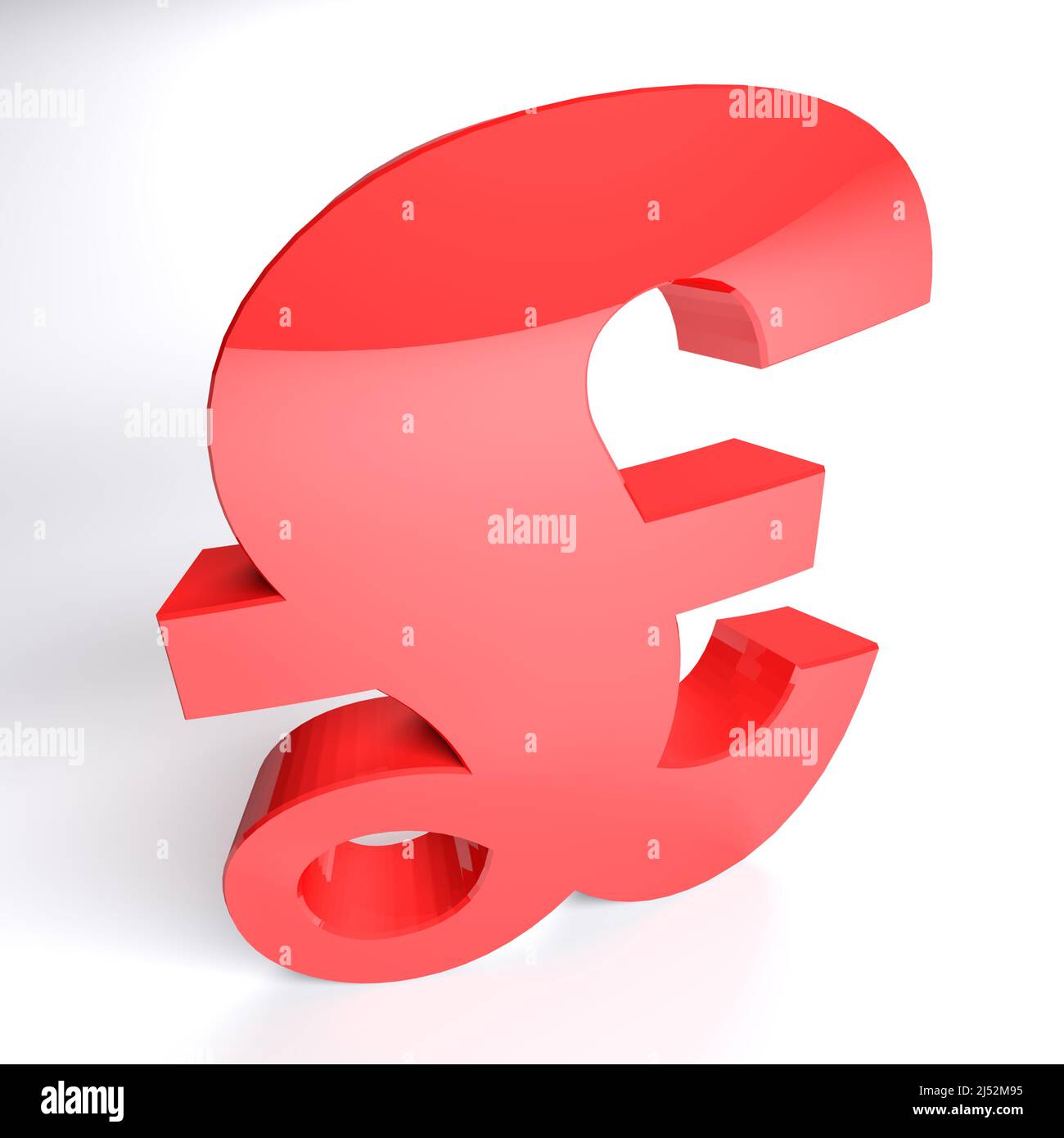 Pound red sign isolated on white background - 3D rendering illustration ...