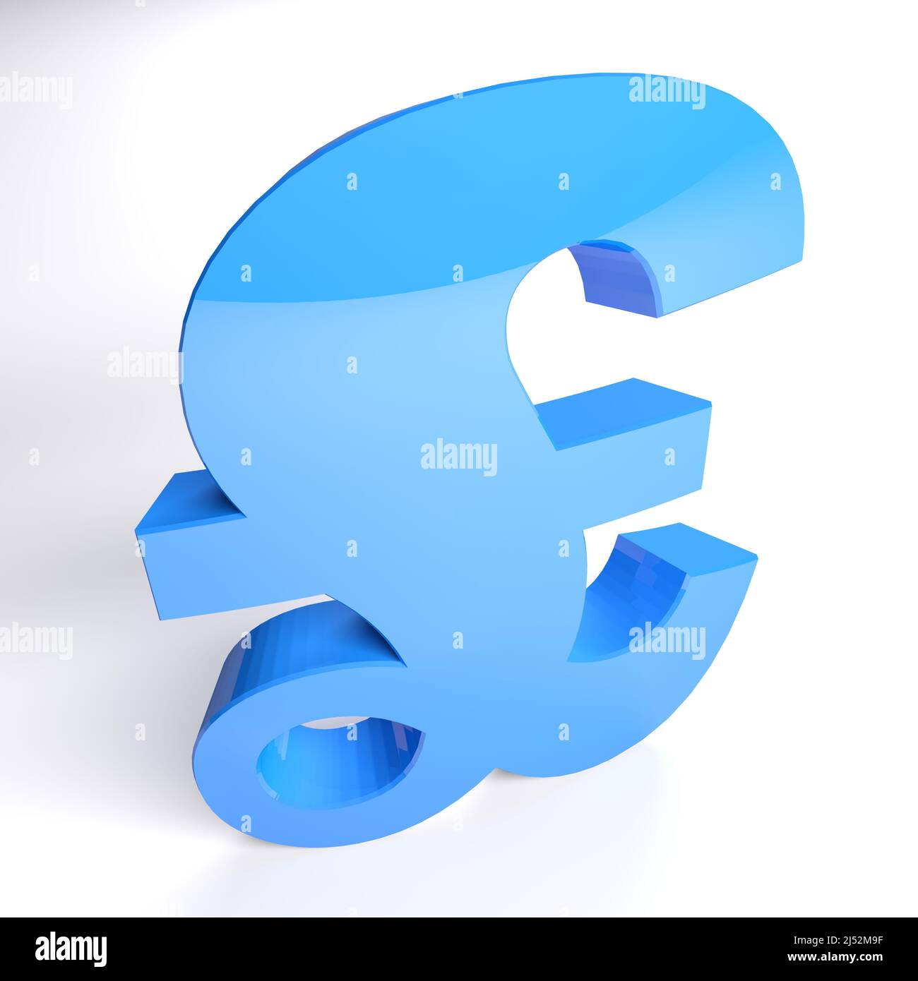 Pound blue sign isolated on white background - 3D rendering ...