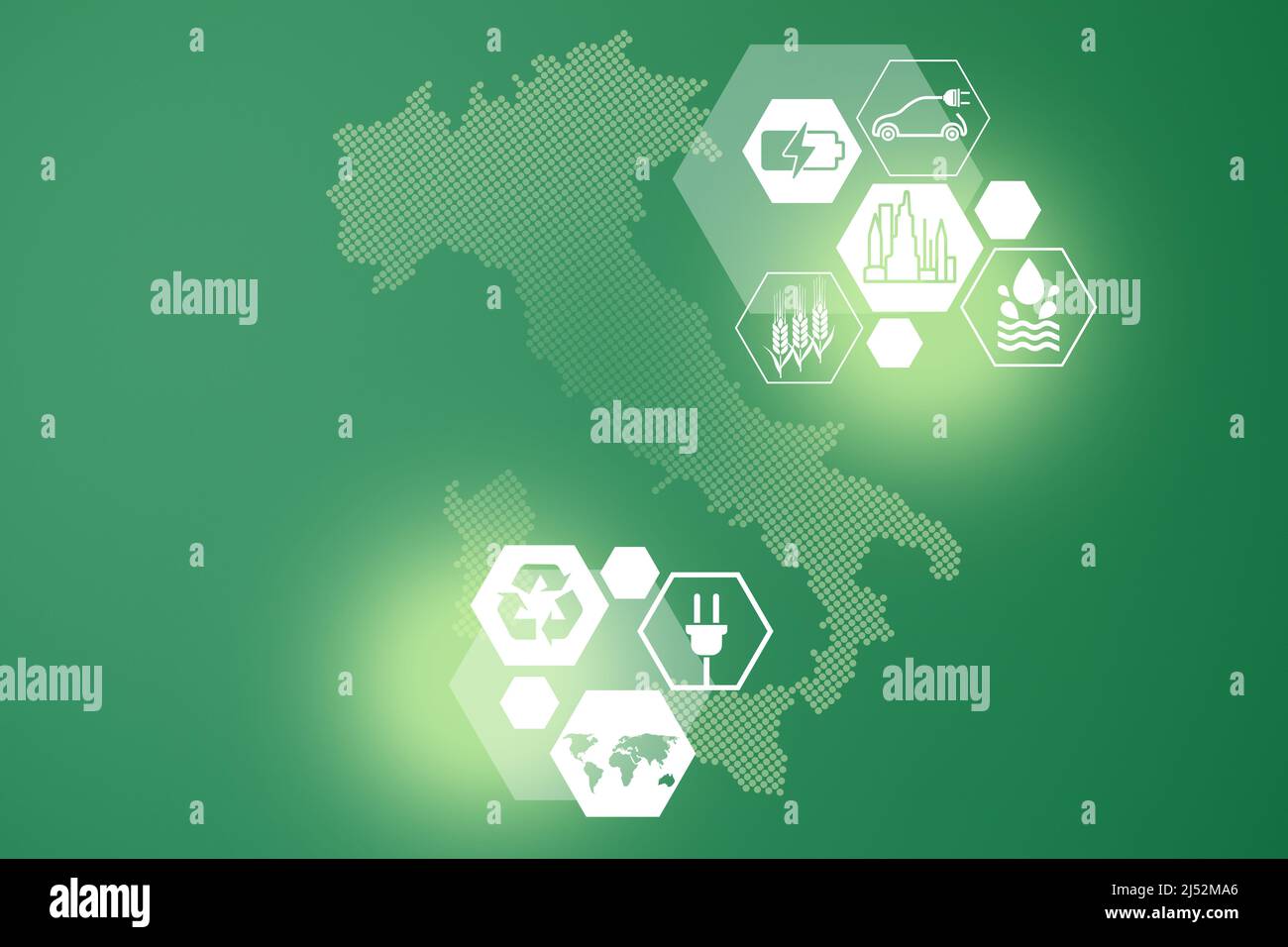 Energy innovation with future industry of power generation icons ...