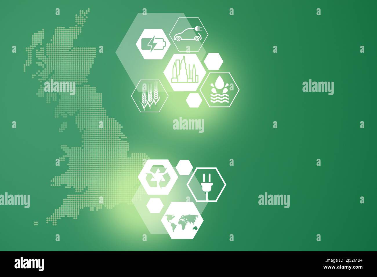 Energy innovation with future industry of power generation icons ...