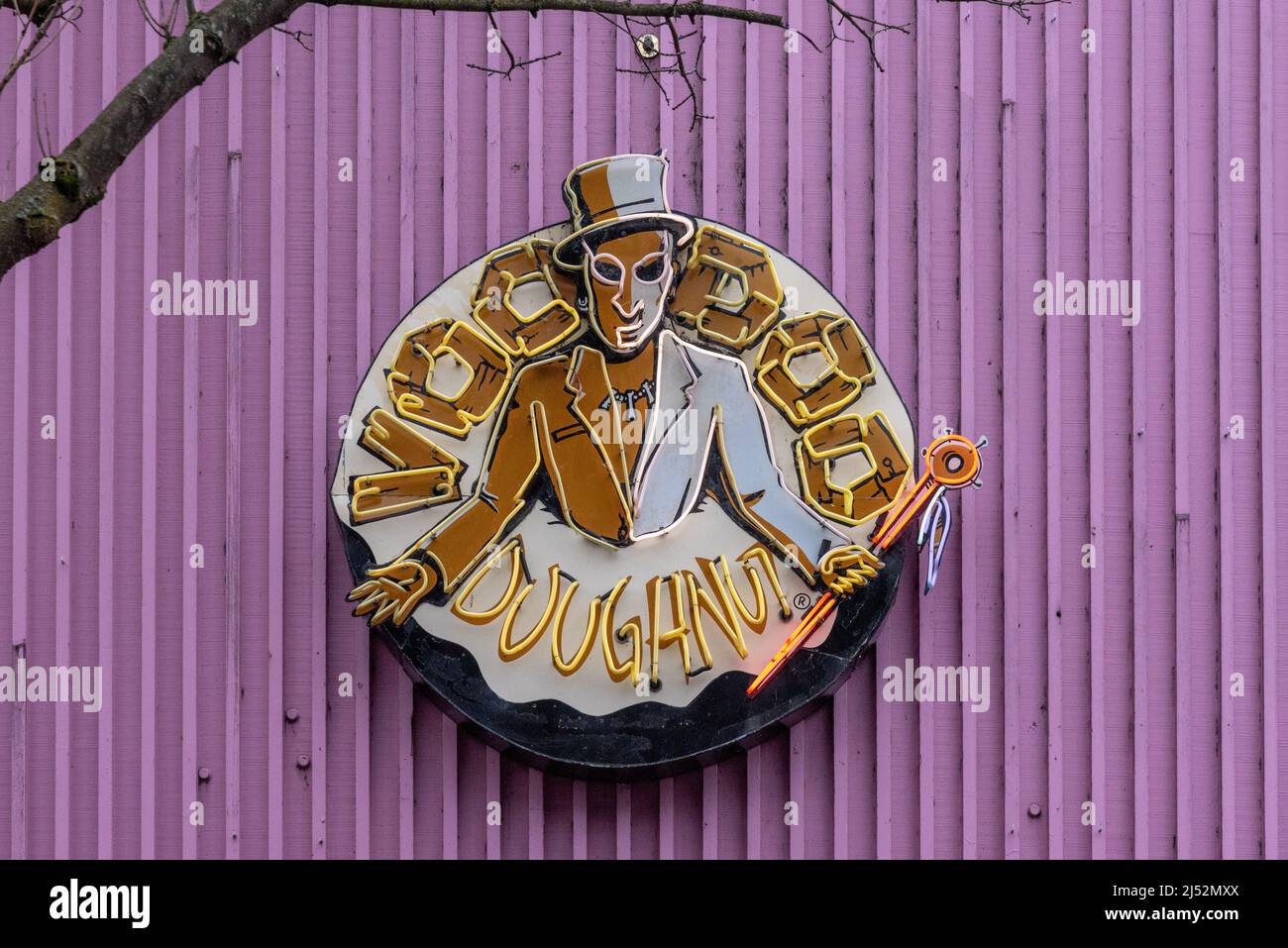 VooDoo Doughnuts Neon Sign in Portland, Oregon Stock Photo - Alamy
